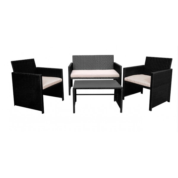 ΣΕΤ ΣΑΛΟΝΙ 4ΤΜΧ,ΜΑΥΡΟ WICKER, ΤΡΑΠΕΖΙ 85*45*40cm, ΠΟΛΥΘΡΟΝΕΣ 59*60*76cm ...